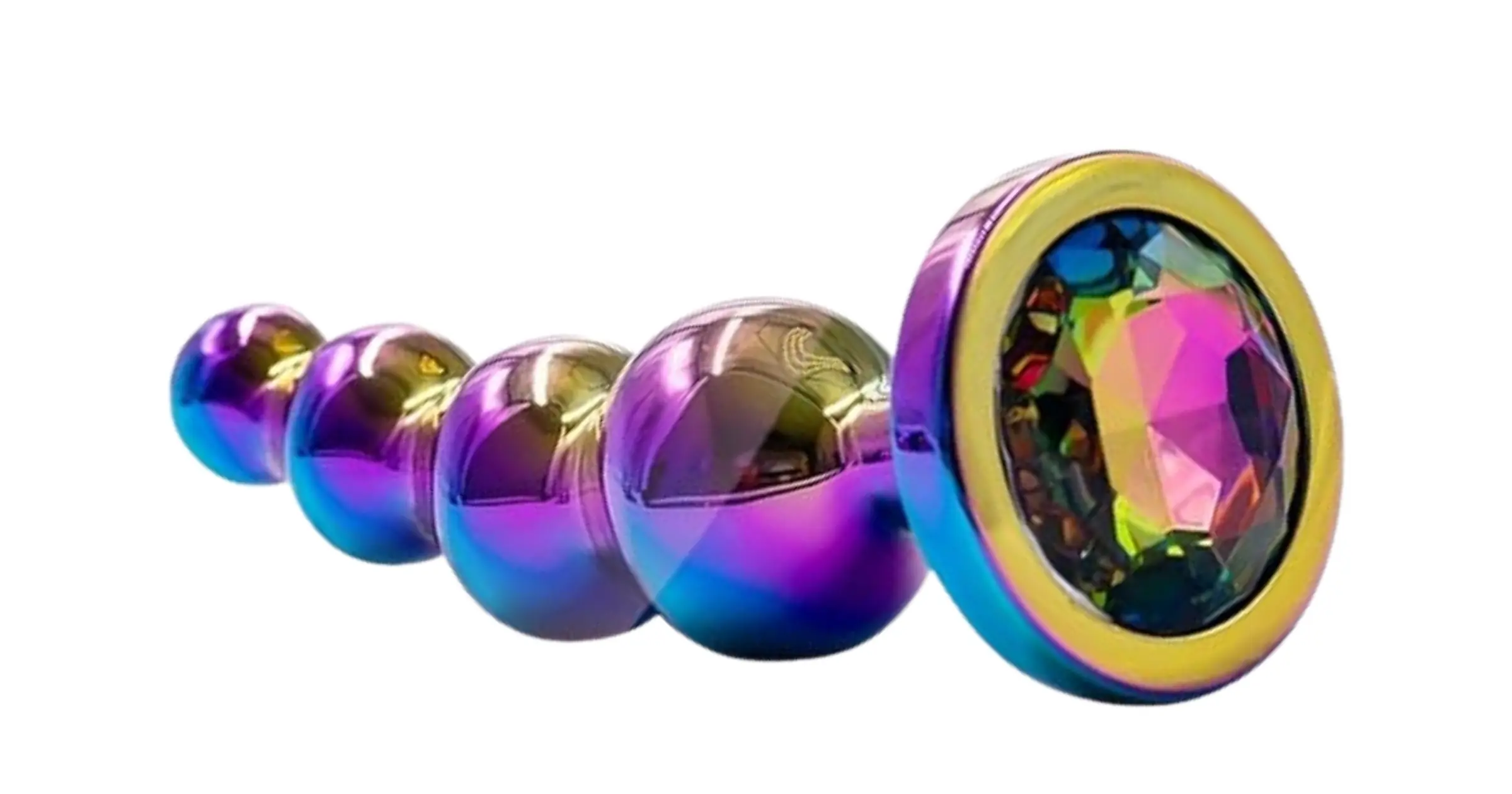 Rainbow Beaded 4-Inch Butt Plug – Vibrant Anal Plug with Round Base for ...